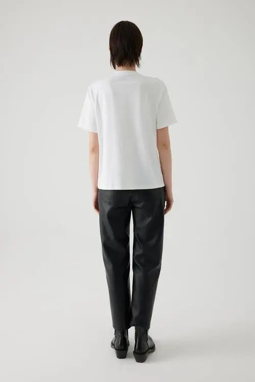 EXQUISE Abbie Crystal Embellished Neckline Cotton T Shirt