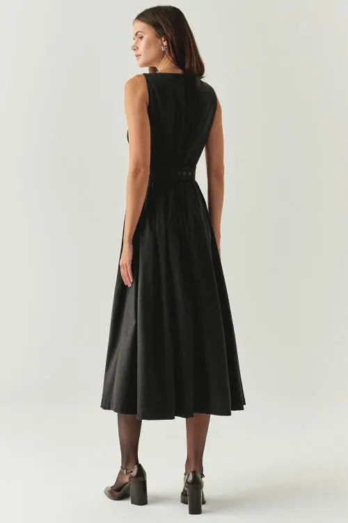 EXQUISE Ayleen Corset Style Pleated Midi Dress