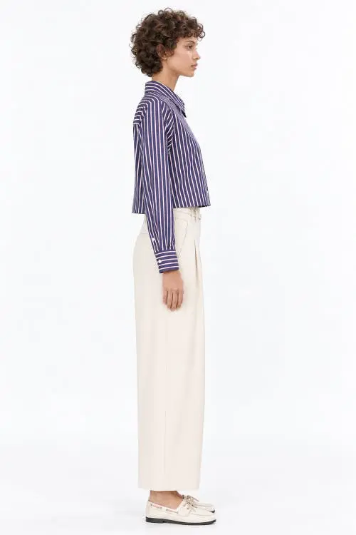 EXQUISE Long Sleeve Button-front Shirt