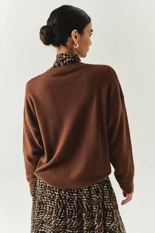 EXQUISE Emmeline Crew Neck Cotton Wool Blend Sweater