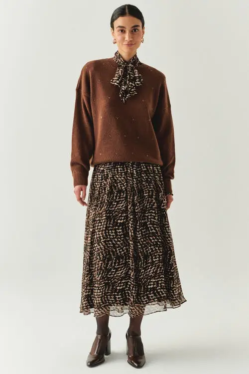 EXQUISE Emmeline Crew Neck Cotton Wool Blend Sweater