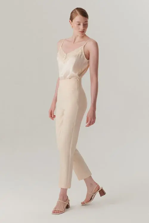 EXQUISE Lilly Back Detail Straight Leg Trousers