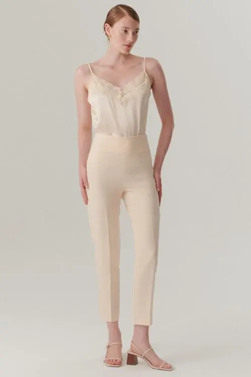 EXQUISE Lilly Back Detail Straight Leg Trousers