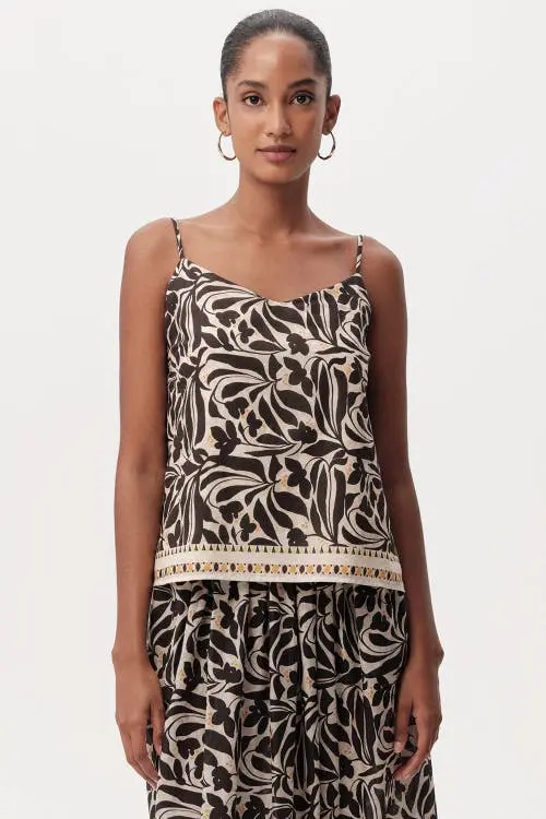 EXQUISE Abella Spaghetti Strap Cotton Blouse