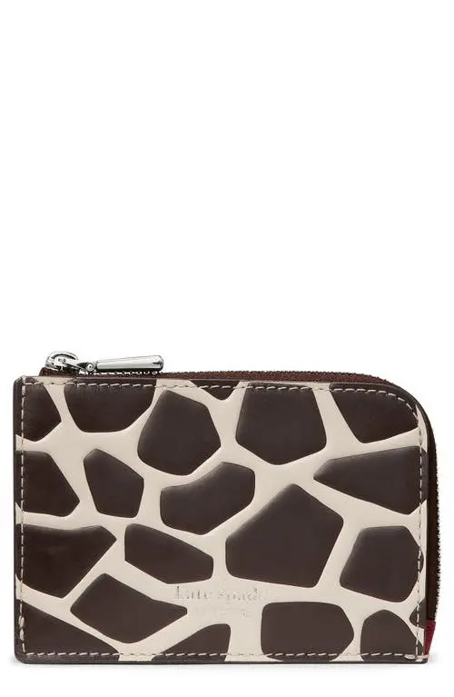 Kate Spade New York Giraffe Print Leather Mini Zip Card Case
