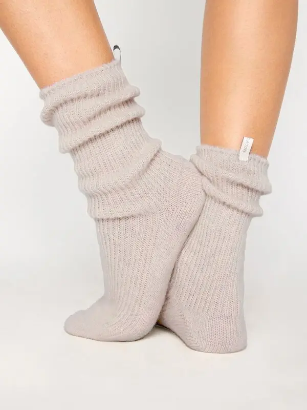 Brochu Walker The Ribbed Cashmere Socks - Buff