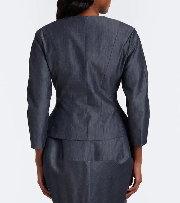 Jacquemus Palmier Cotton And Mohair-blend Jacket - Grey