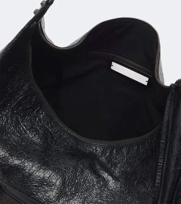Balenciaga Le City Large Leather Shoulder Bag - Black