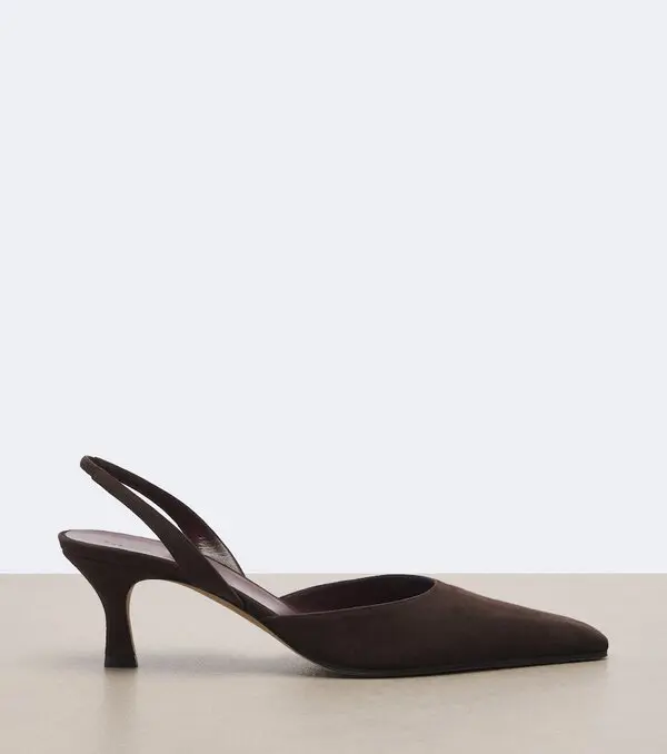 THE ROW Inez Suede Slingback Pumps