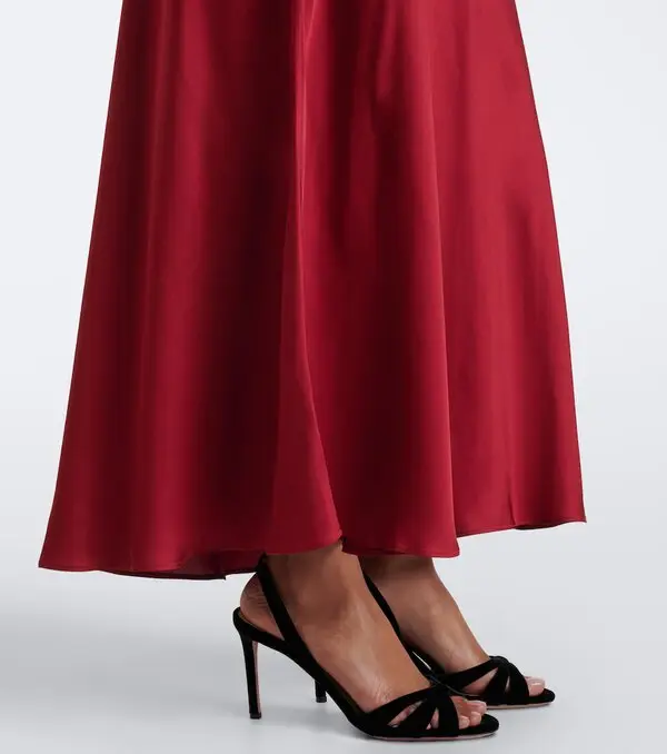 Rixo Larah Lace-trimmed Satin Maxi Dress
