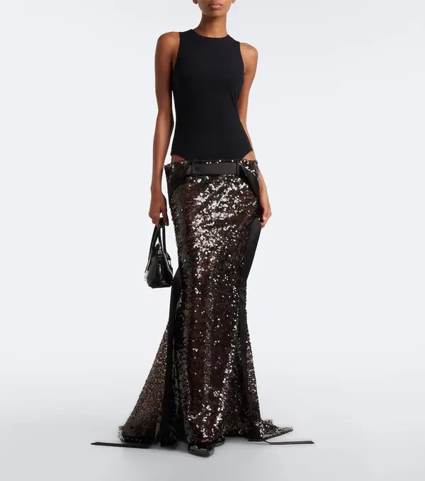 Attico Cutout Sequined Gown