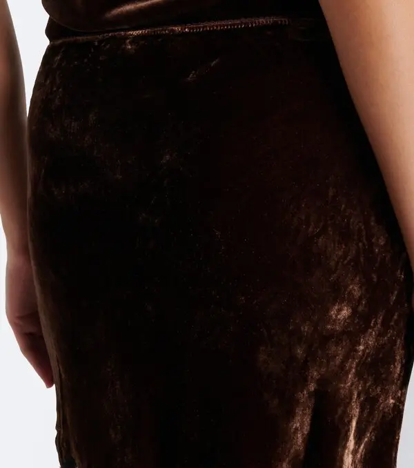 Rixo Kornelia Lace-trimmed Velvet Miniskirt