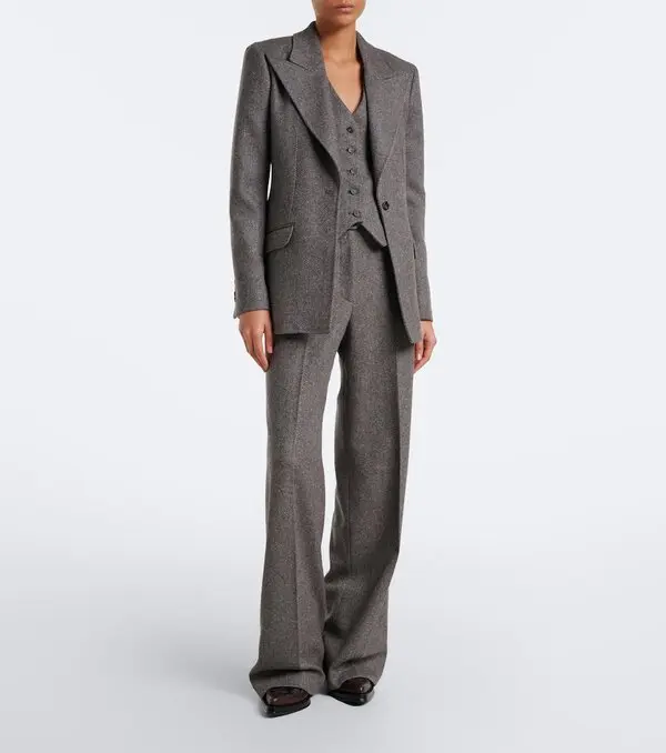 Gabriela Hearst Coleridge Herringbone Cashmere And Wool Vest