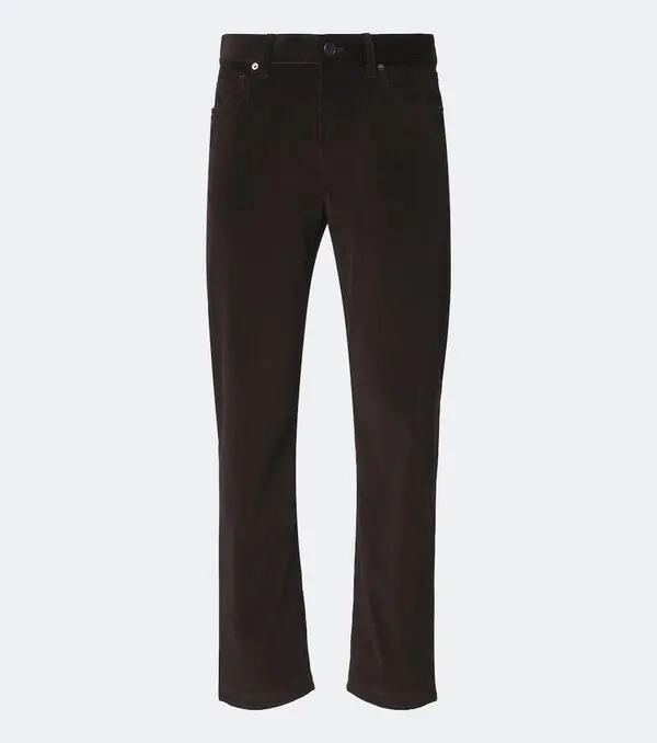 Zegna Roccia Corduroy Straight Pants - Brown