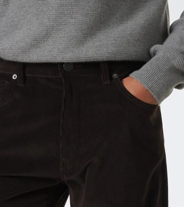 Zegna Roccia Corduroy Straight Pants - Brown