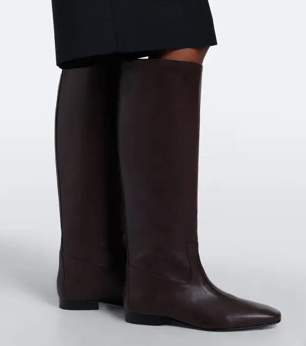 JUDE Ride Leather Knee-high Boots - Brown