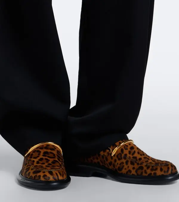Givenchy Pinch Leopard-print Calf Hair Loafers - Brown