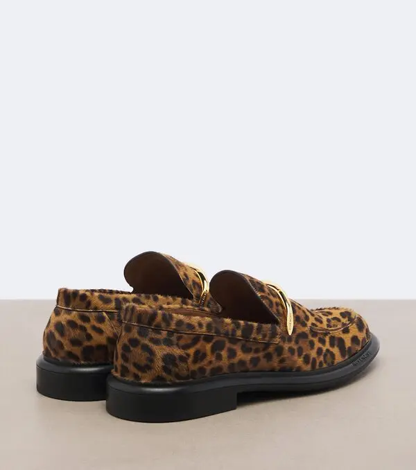 Givenchy Pinch Leopard-print Calf Hair Loafers - Brown