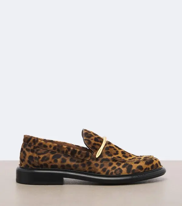 Givenchy Pinch Leopard-print Calf Hair Loafers - Brown