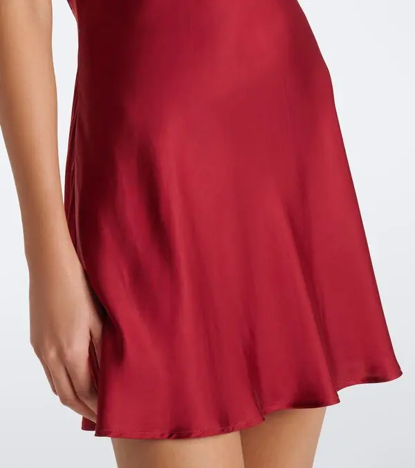 Rixo Lacie Lace-trimmed Satin Minidress
