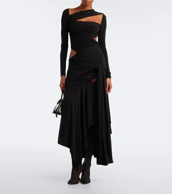 Attico Cheope Lace-trimmed Mesh Over-the-knee Boots