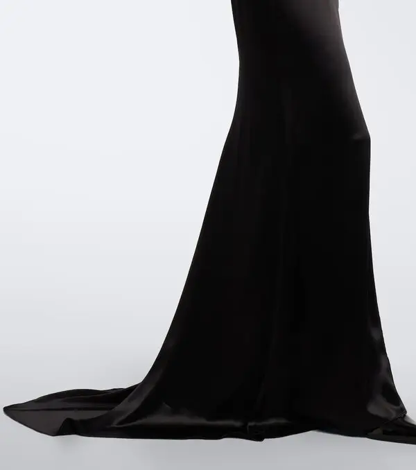Attico Cutout Embellished Satin Gown