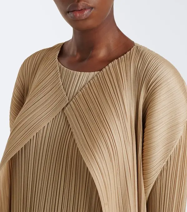 Issey Miyake Monthly Colors: October Pleated Cardigan - Beige