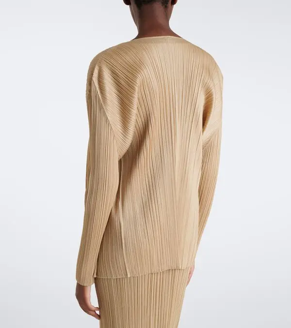 Issey Miyake Monthly Colors: October Pleated Cardigan - Beige