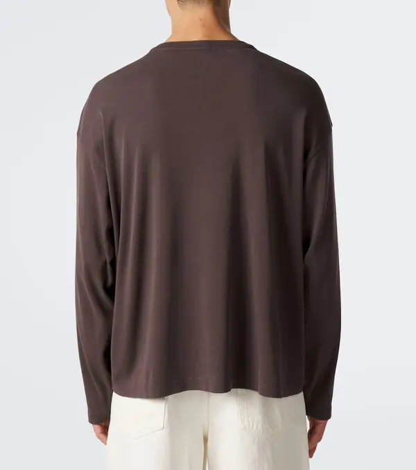 FRAME Cotton Jersey Henley Shirt