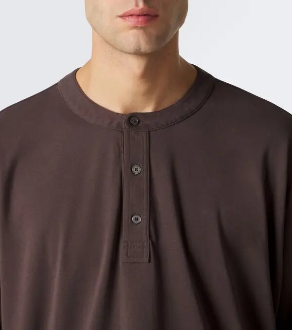 FRAME Cotton Jersey Henley Shirt