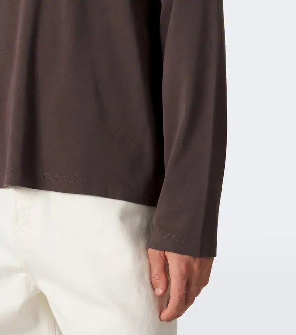 FRAME Cotton Jersey Henley Shirt