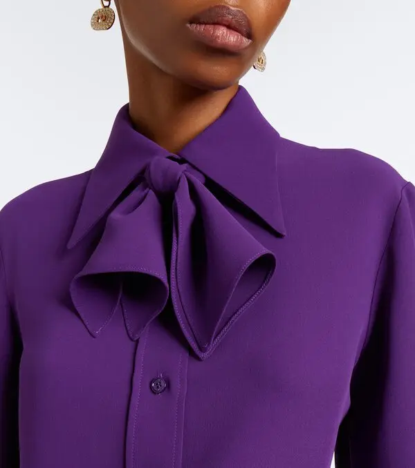 Valentino Garavani Cady Couture Tie-neck Blouse