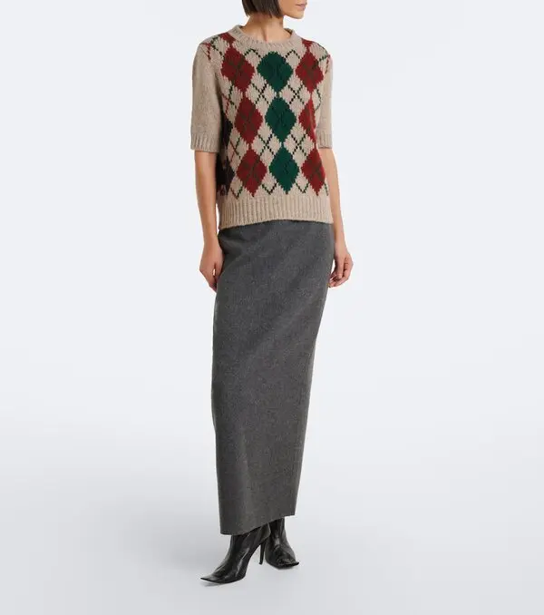 Khaite Lisa Argyle Cashmere And Mohair Sweater