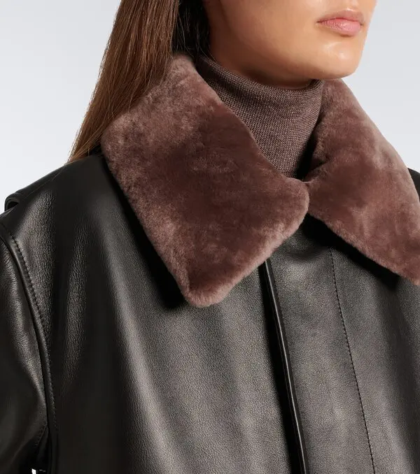 Gabriela Hearst Grant Shearling-trimmed Leather Jacket