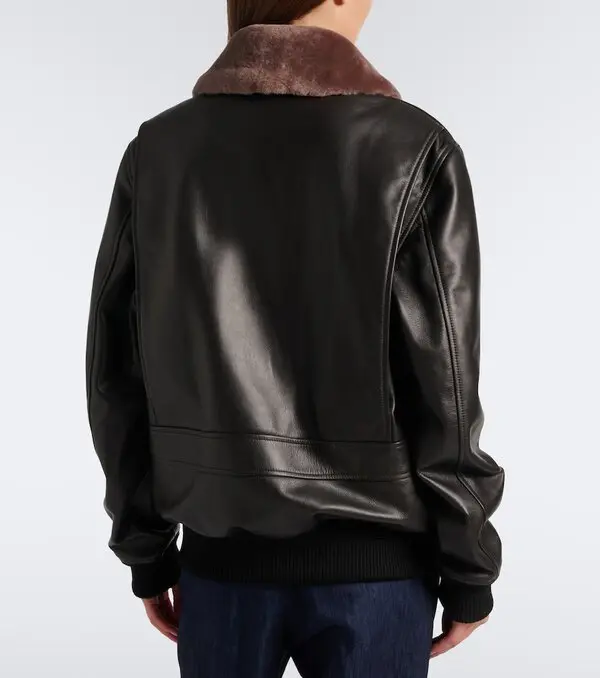 Gabriela Hearst Grant Shearling-trimmed Leather Jacket