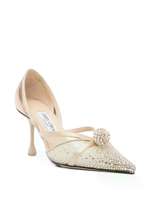 JIMMY CHOO Crystal-embellished Pumps - Neutrals