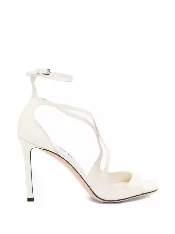 JIMMY CHOO Latte Patent Sandals - Neutrals