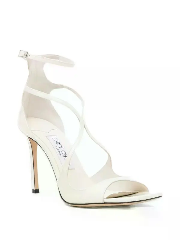 JIMMY CHOO Latte Patent Sandals