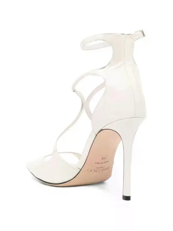 JIMMY CHOO Latte Patent Sandals