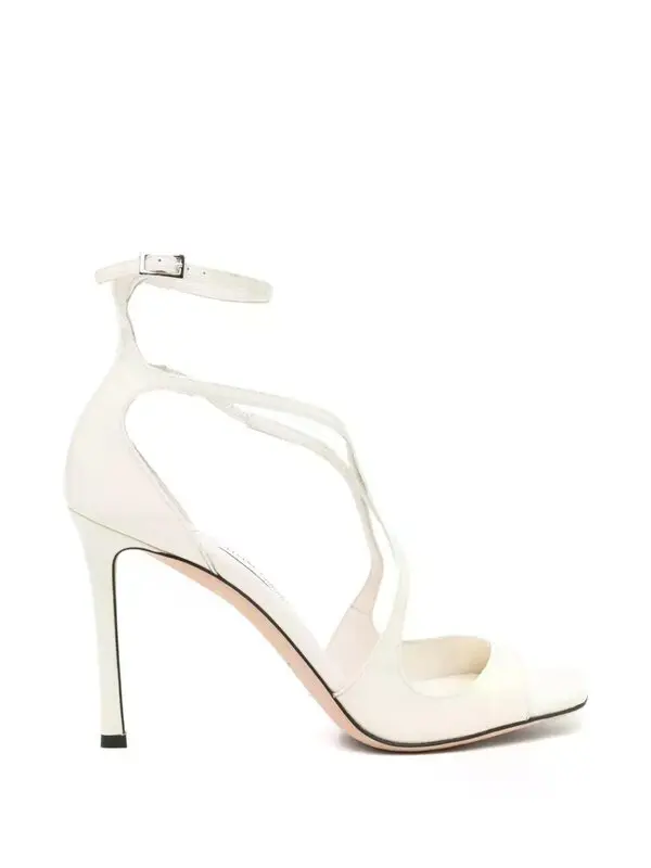 JIMMY CHOO Latte Patent Sandals - Neutrals