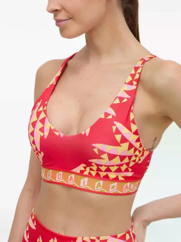 Adidas X Farm Rio Geometric-print Sports Bra