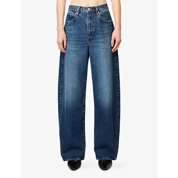 FRAME The Bow Wide-leg High-rise Denim Jeans