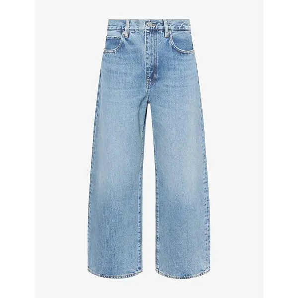 FRAME The Bow Crop Wide-leg High-rise Denim Jeans - Rapture
