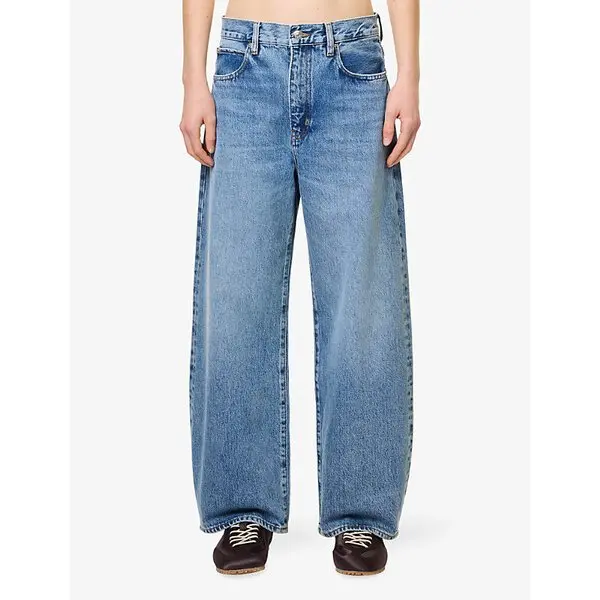 FRAME The Bow Crop Wide-leg High-rise Denim Jeans