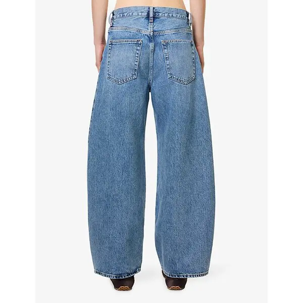 FRAME The Bow Crop Wide-leg High-rise Denim Jeans