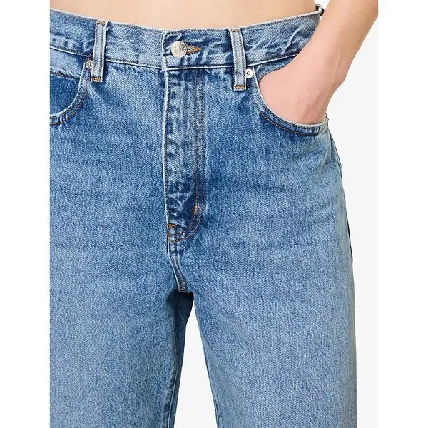 FRAME The Bow Crop Wide-leg High-rise Denim Jeans