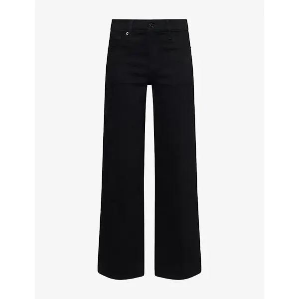 FRAME Le Slim Palazzo Low-rise Stretch-denim Jeans - Black