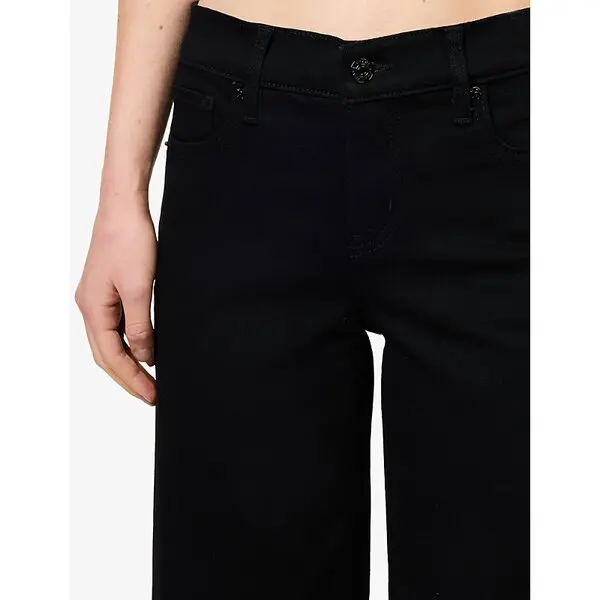 FRAME Le Slim Palazzo Low-rise Stretch-denim Jeans - Black