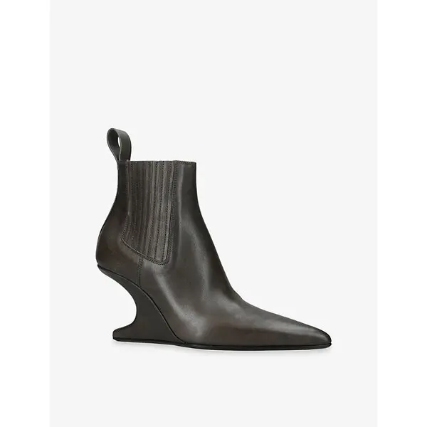 Rick Owens Cantilever 8 Sharp Leather Ankle Boots