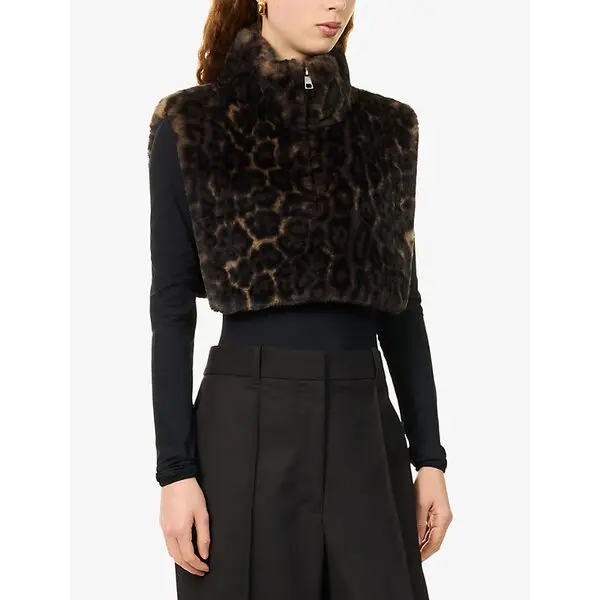 Apparis Jamie Leopard Faux Mink Dickey